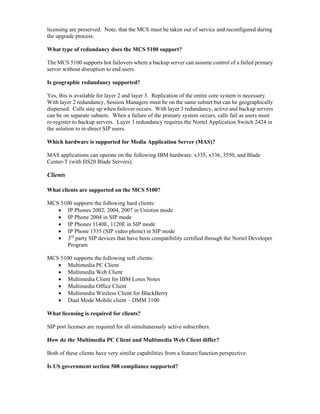 Multimedia Communication Server Frequently Asked Questions | PDF