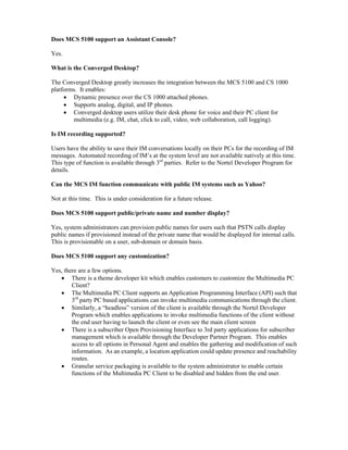 Multimedia Communication Server Frequently Asked Questions | PDF