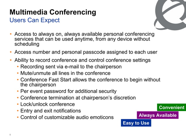 Multimedia Conferencing Customer Presentation | PPT