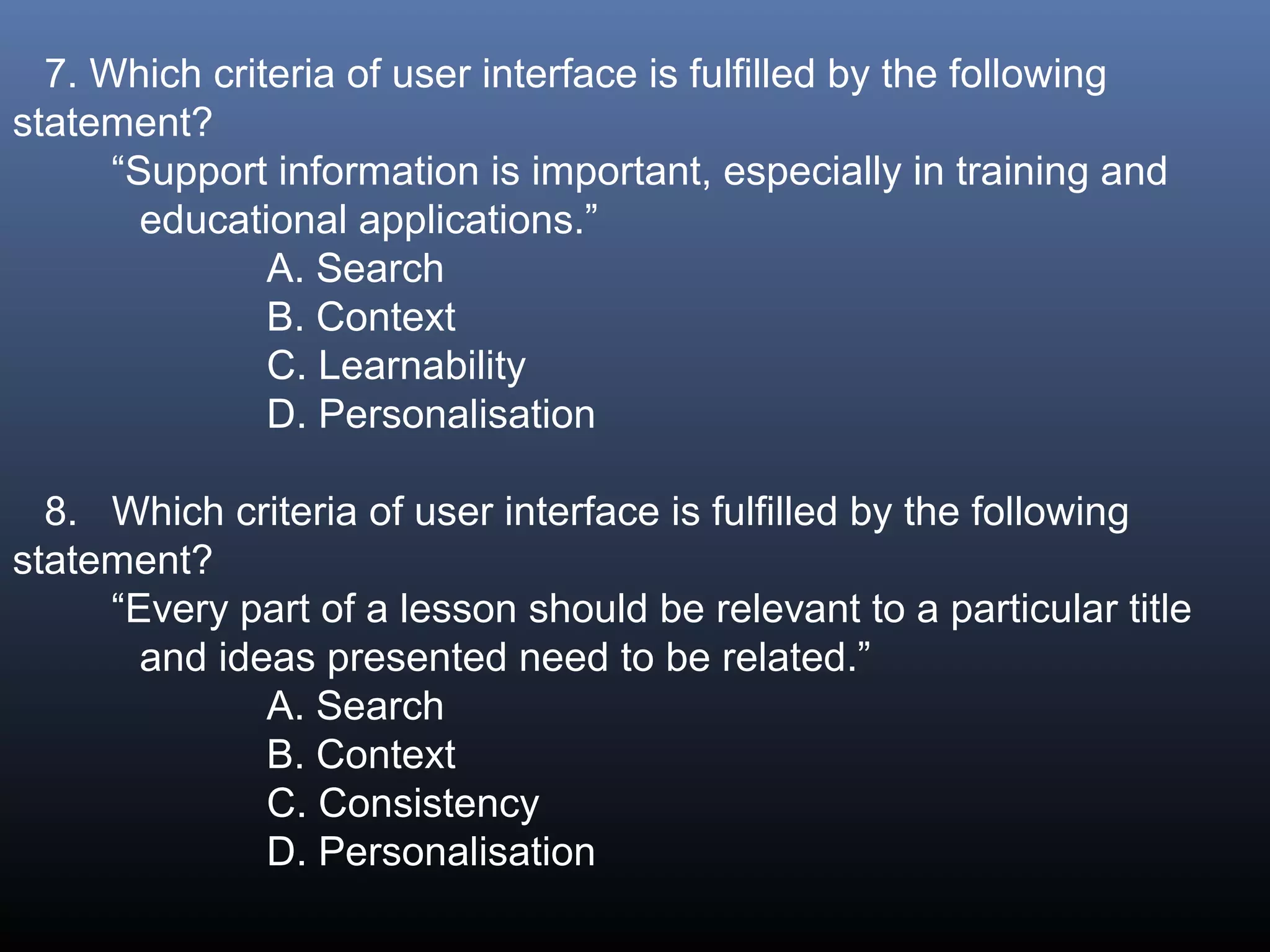 Multimedia user interface principles | PPT