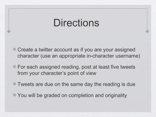 Character Twitter Assignment | PPT