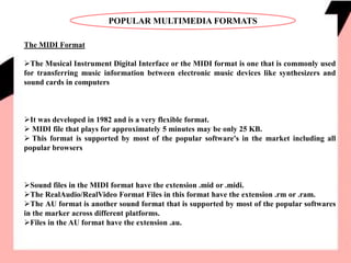 Multimedia Elements - Sound, Animation & Video - R.D.Sivakumar | PPTX