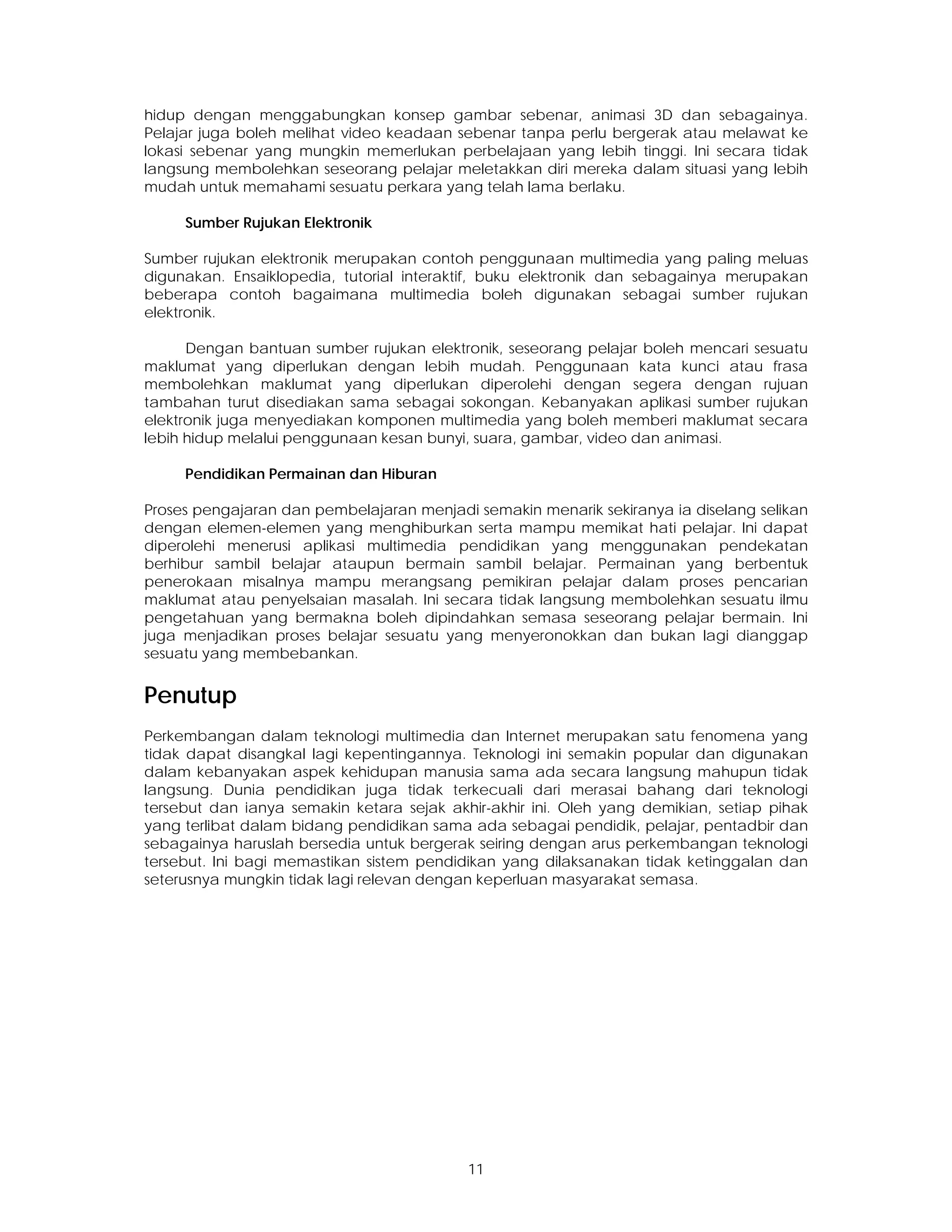 Multimedia & aplikasinya dalam pendidikan | PDF