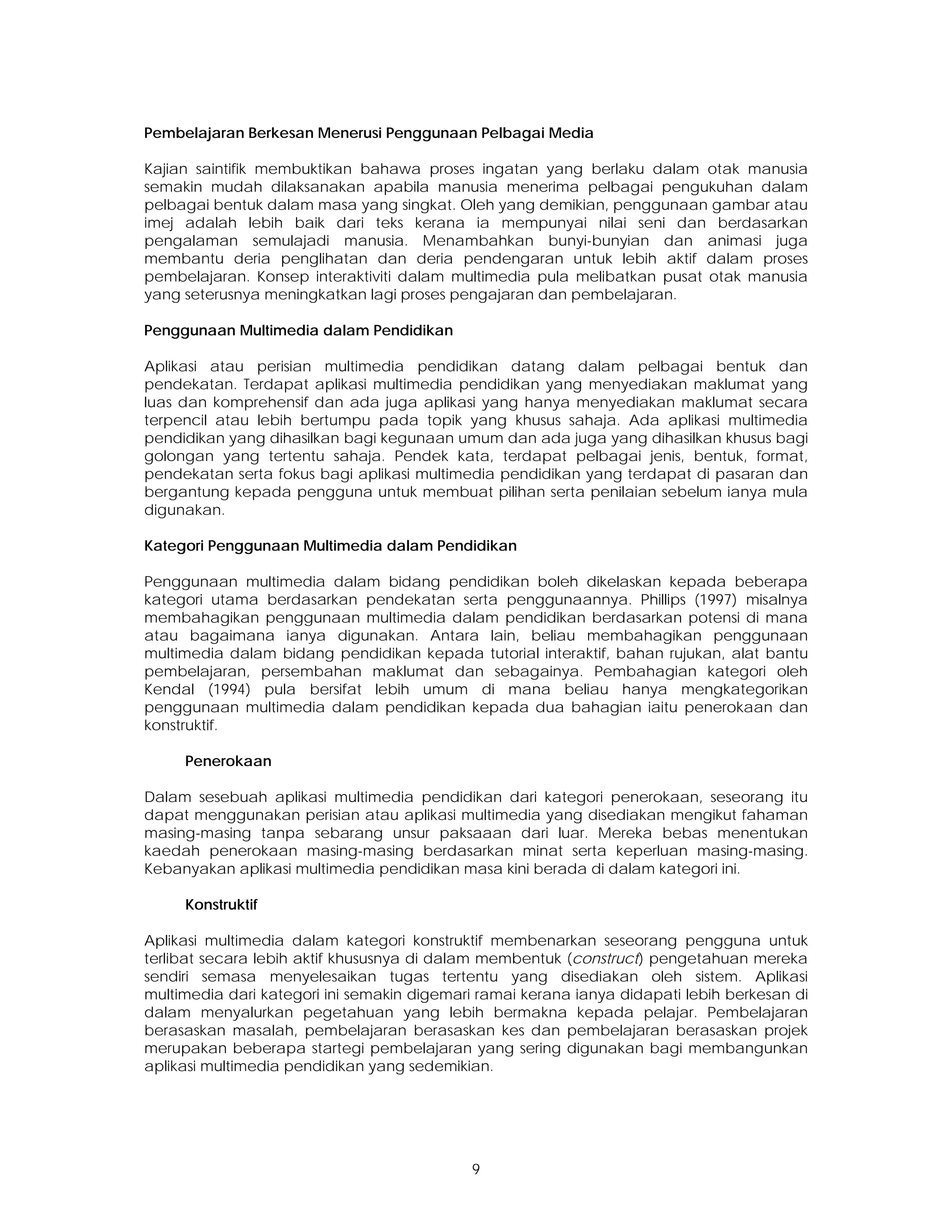 Multimedia & aplikasinya dalam pendidikan | PDF