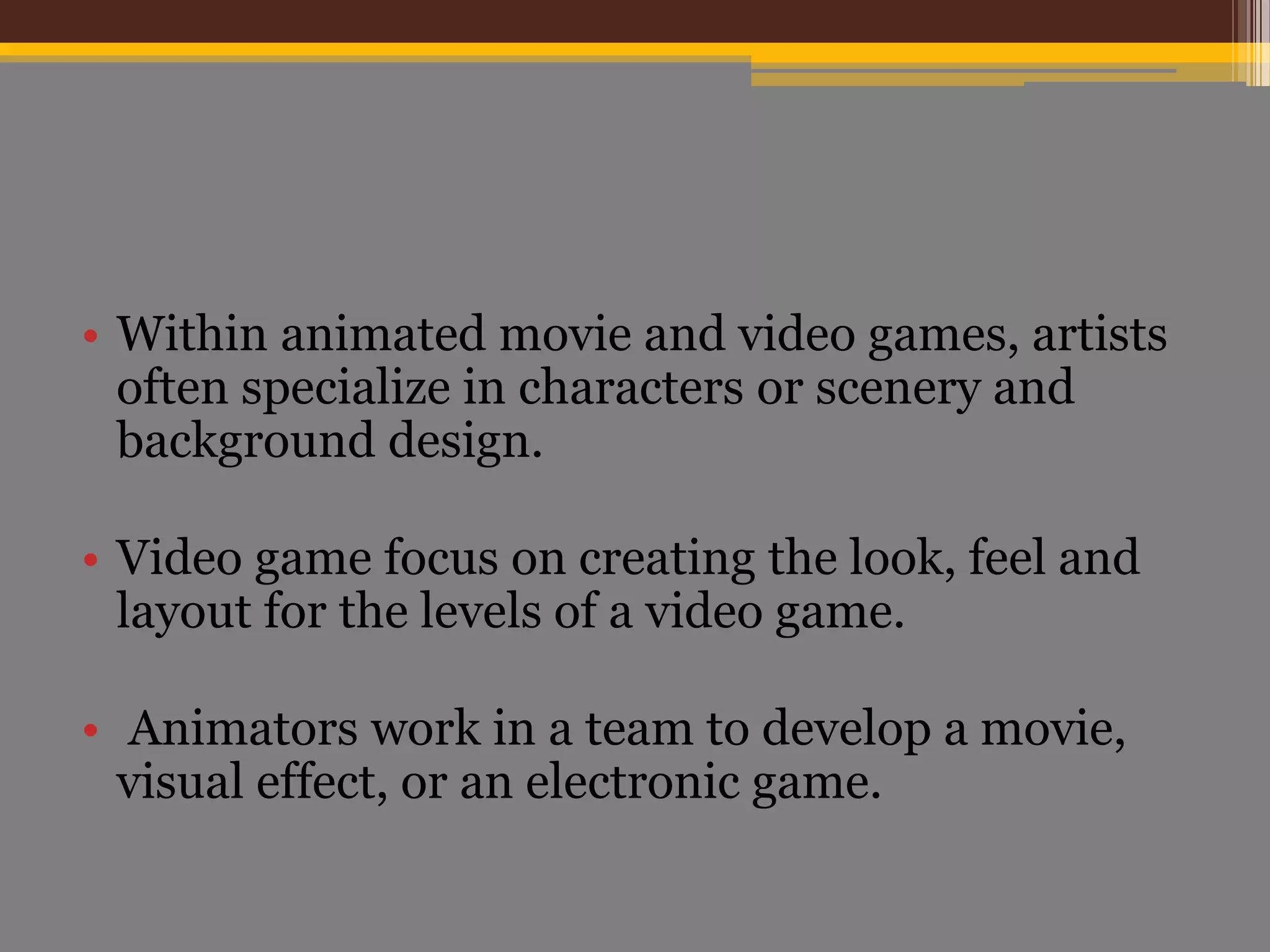 Multimedia Artists and Animators | PPT