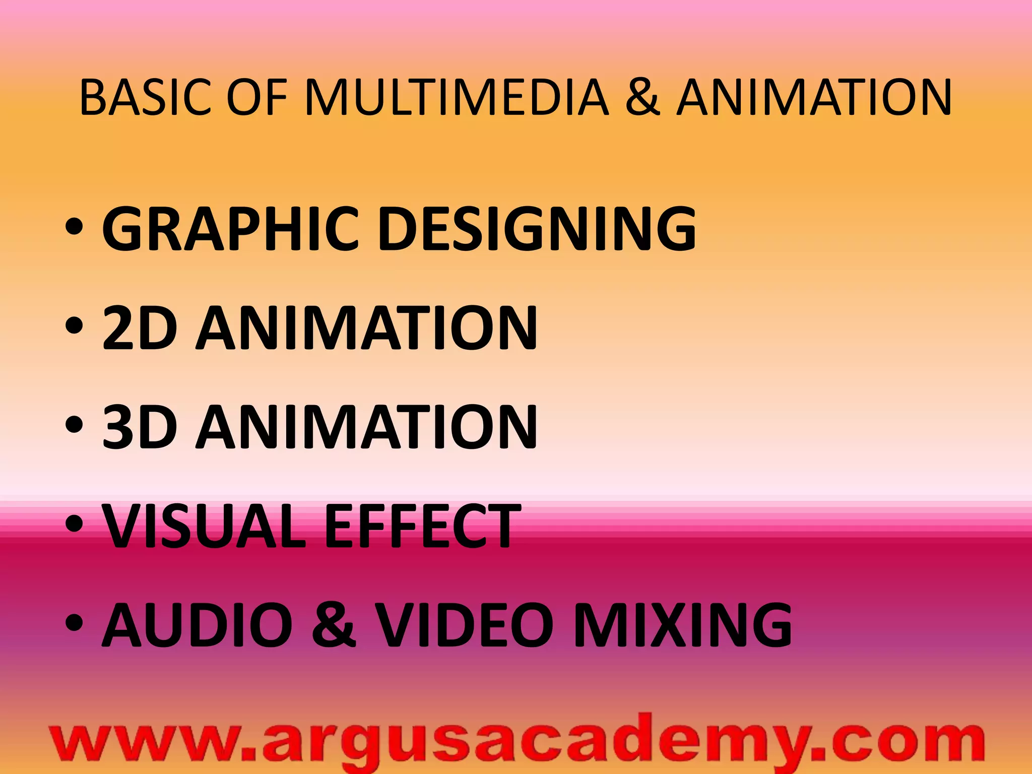 Multimedia basic | PPSX | Computer Animation | Computer Software and Applications