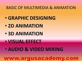 Multimedia basic | PPSX | Computer Animation | Computer Software and ...