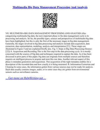 Multimedia Big Data Management Processing And Analysis | PDF