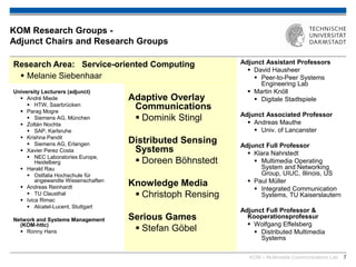 Multimedia Communications Lab (KOM) - TU Darmstadt - Research Overview ...