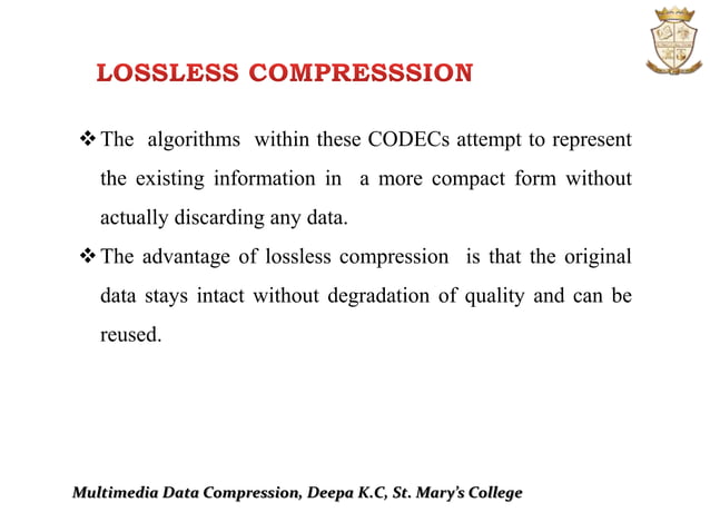 Multimedia:Multimedia compression | PPTX