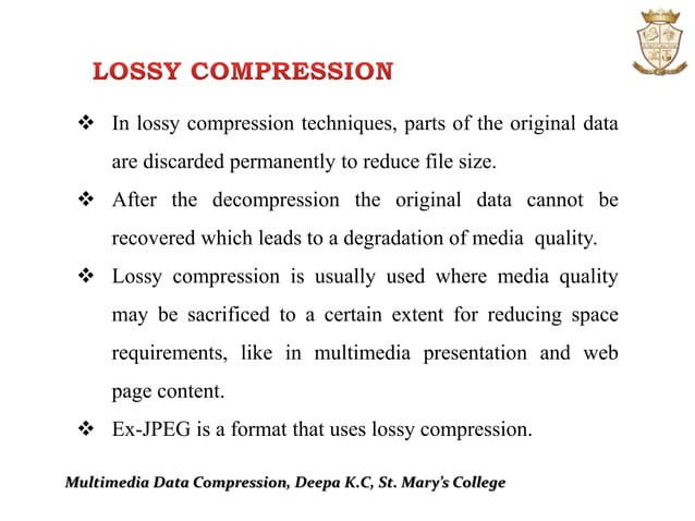 Multimedia:Multimedia compression | PPTX