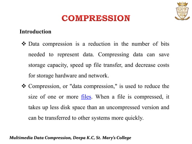 Multimedia:Multimedia compression | PPTX