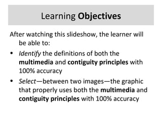 Multimedia and Contiguity Principles | PPT
