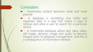 Multimedia database | PPTX