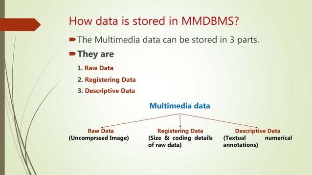 Multimedia database | PPTX | Databases | Computer Software and Applications