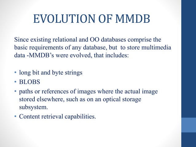 Multimedia Database | PPTX | Databases | Computer Software and Applications