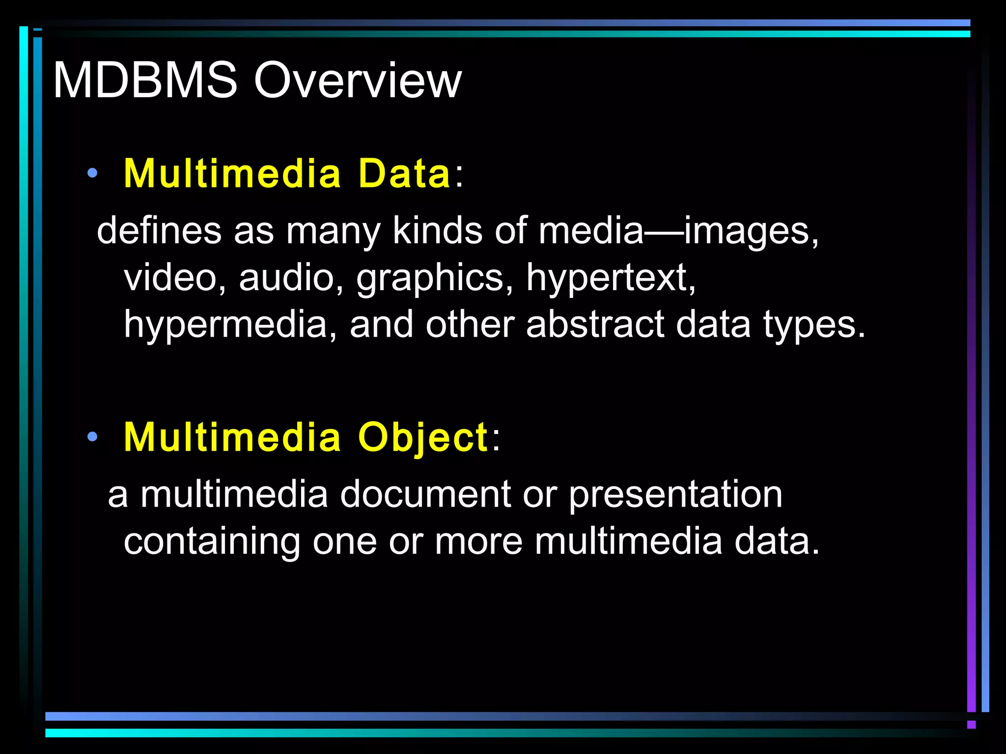 Multimedia db system | PPT