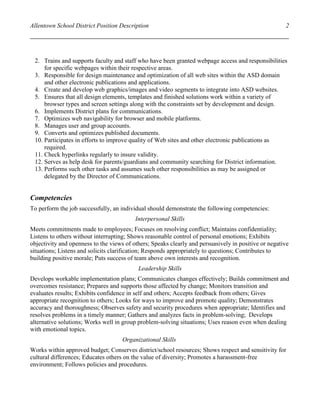 Multimedia Developer Specialist job description | PDF