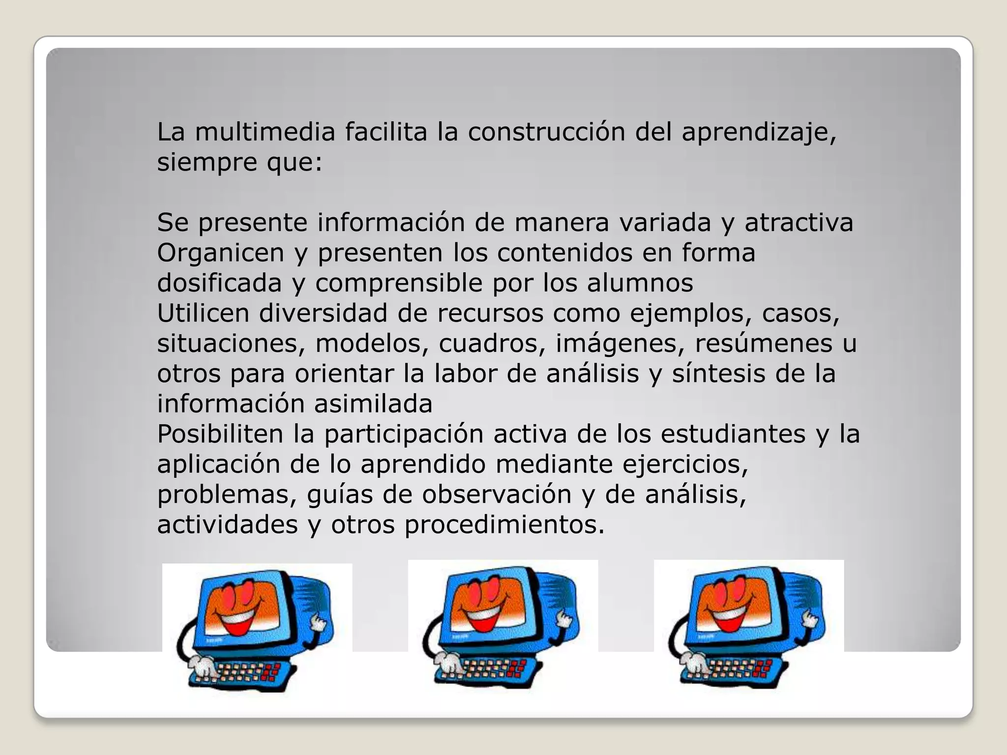 Multimedia en la educación | PPTX | Education