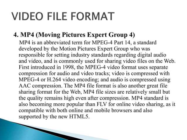 Multimedia file formats | PPTX | Digital Audio | Computer Software and ...