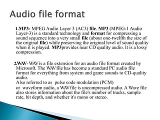 Multimediafileformats | PPT