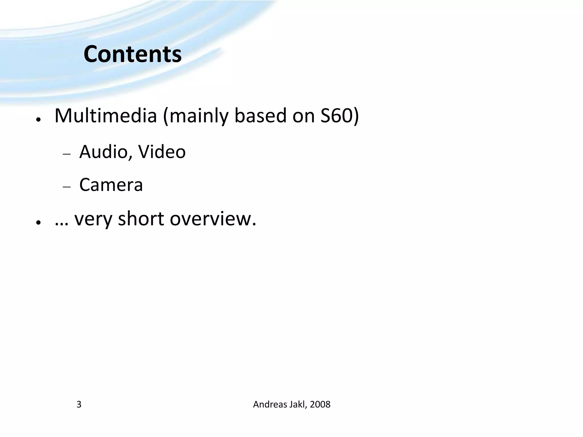 Symbian OS - Multimedia Framework | PPTX