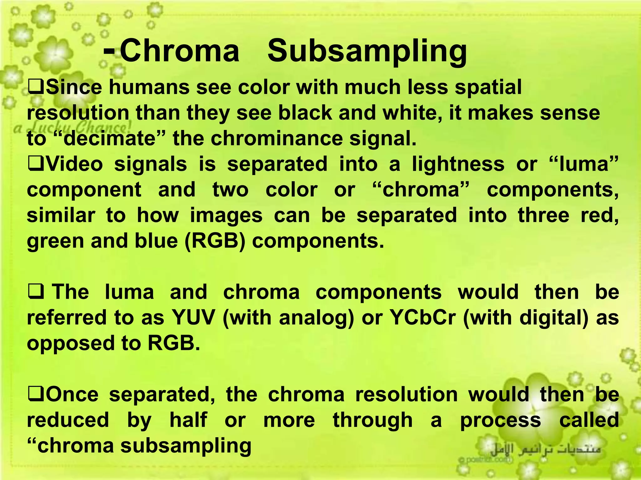 Multimedia fundamental concepts in video | PPTX