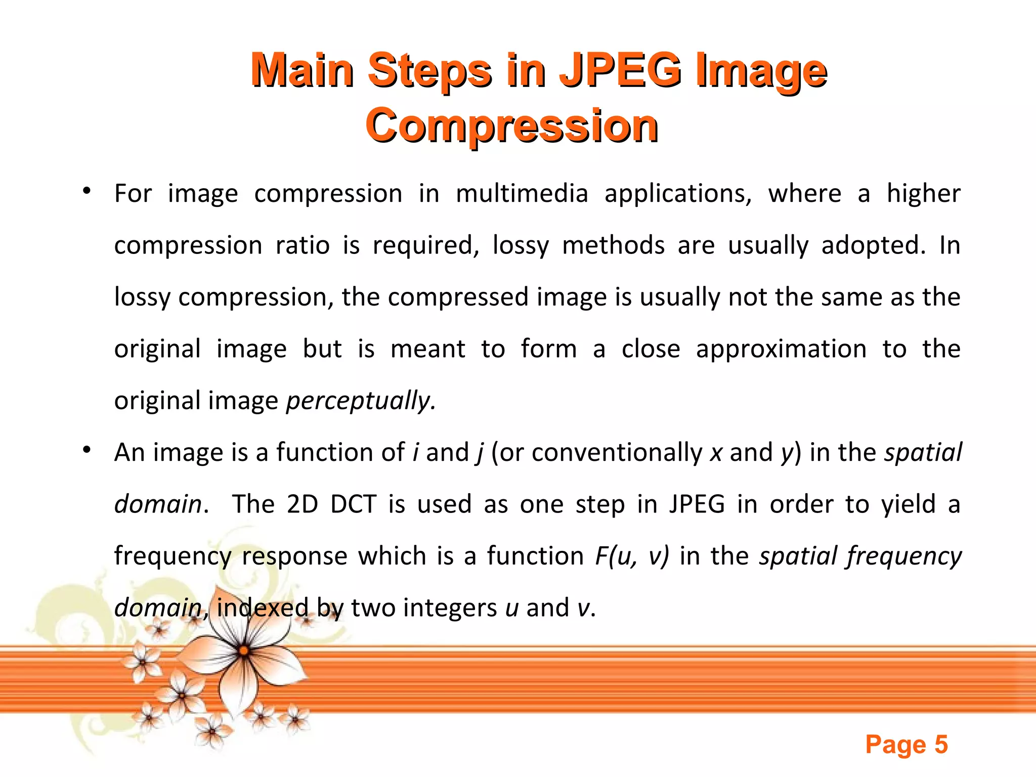 Multimedia image compression standards | PPT