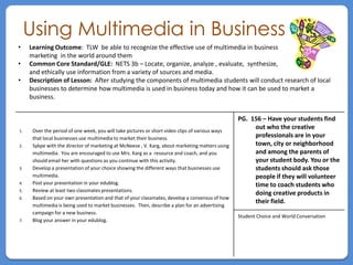 Multimedia in Business taskcard | PPTX