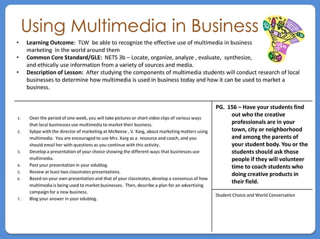Multimedia in Business taskcard | PPTX | Marketing and Advertising ...