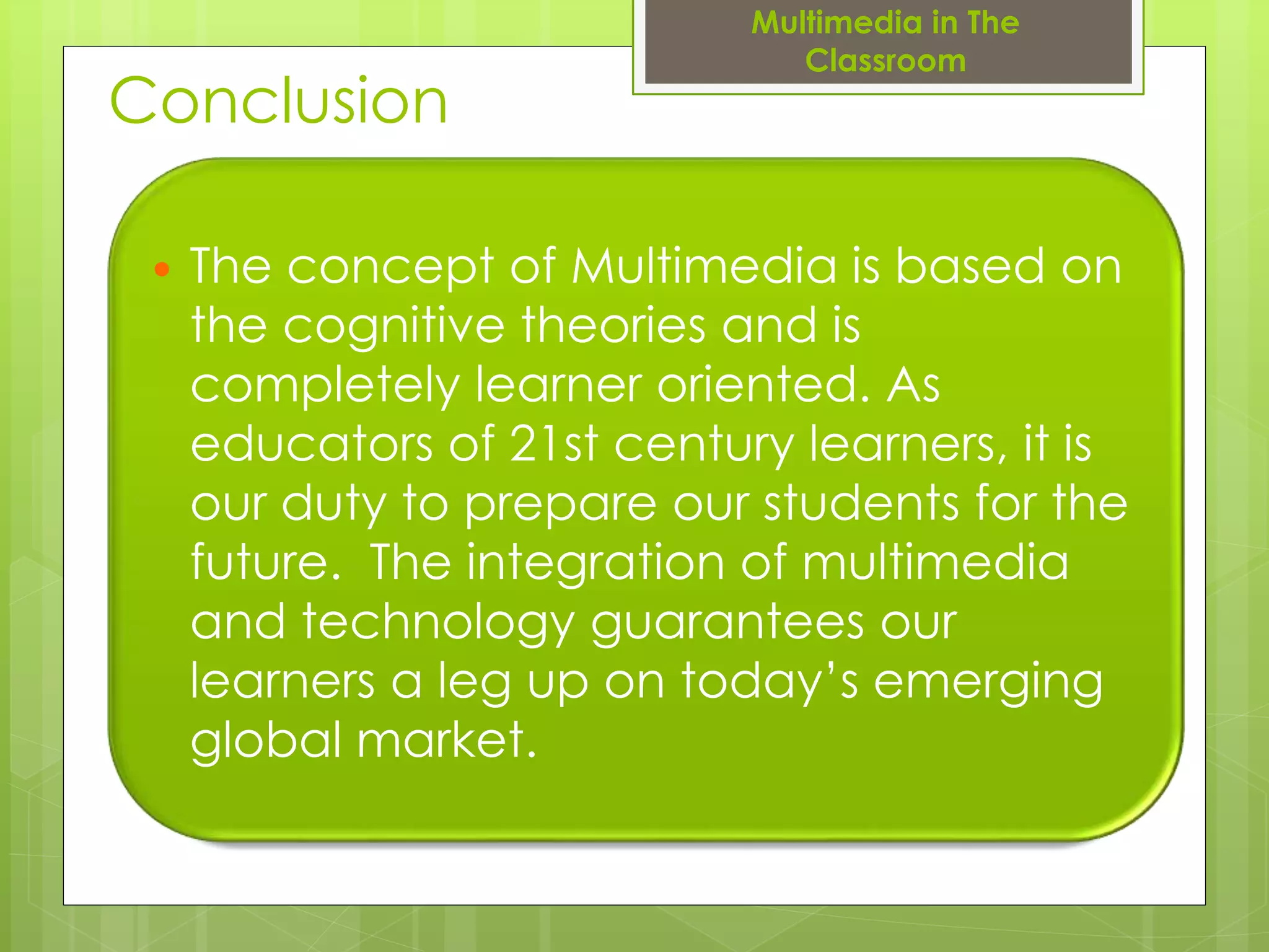 Multimedia in classrooms | PPTX