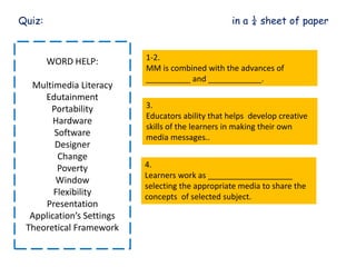 Multimedia in Education | PPTX