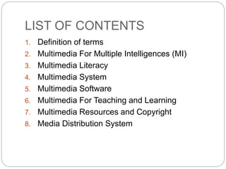 Multimedia in education | PPT