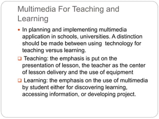Multimedia in education | PPT