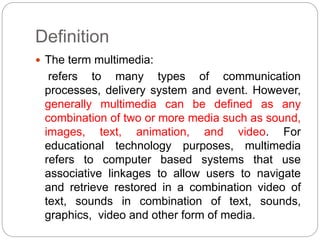 Multimedia in education | PPTX