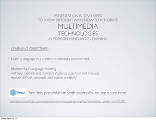 Multimedia in language LEARNING | PDF