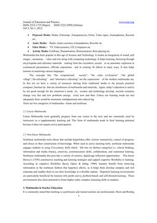 Multimedia in teacher education perceptions uses | PDF