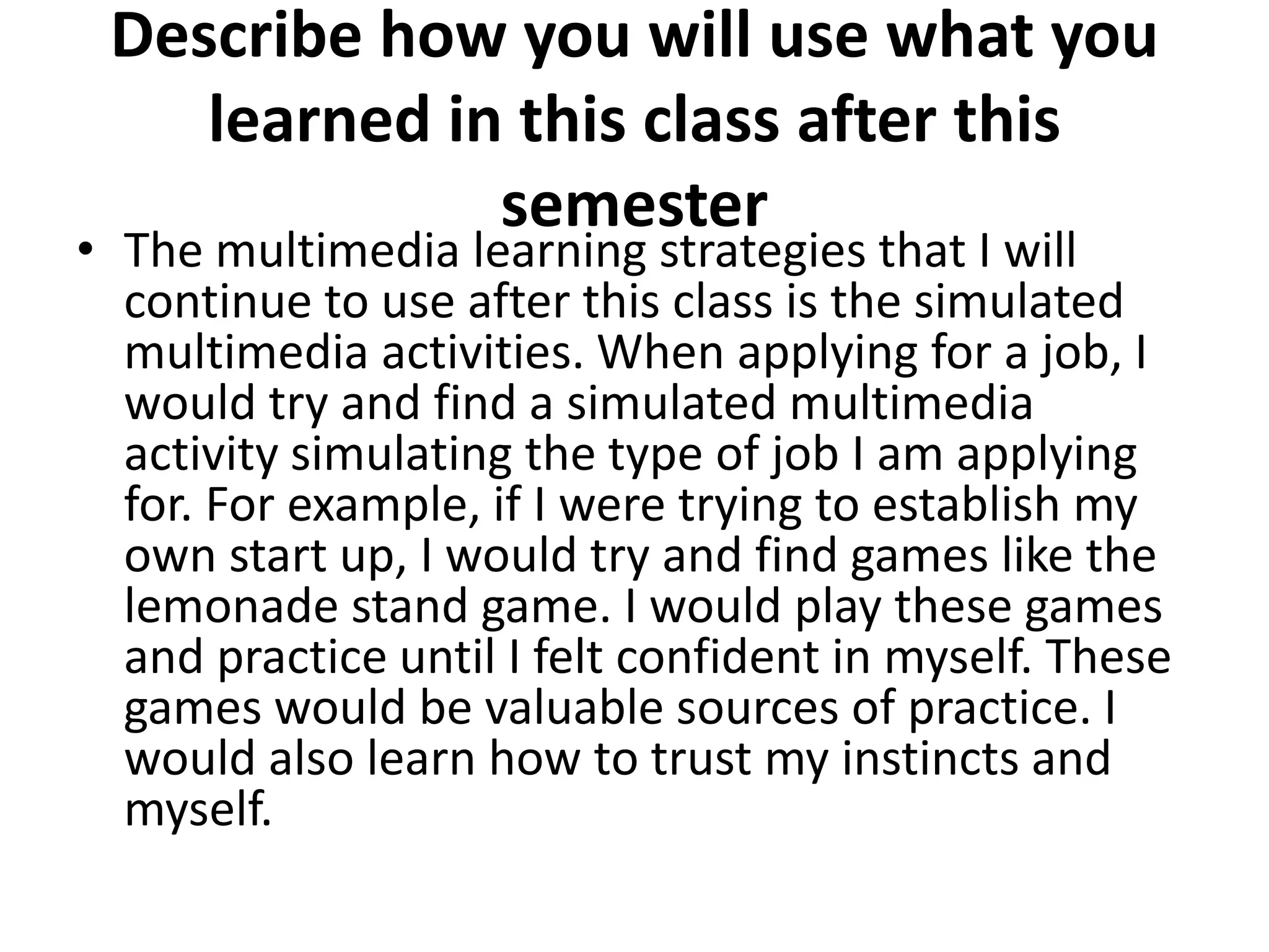 Multimedia interactive learning | PPT