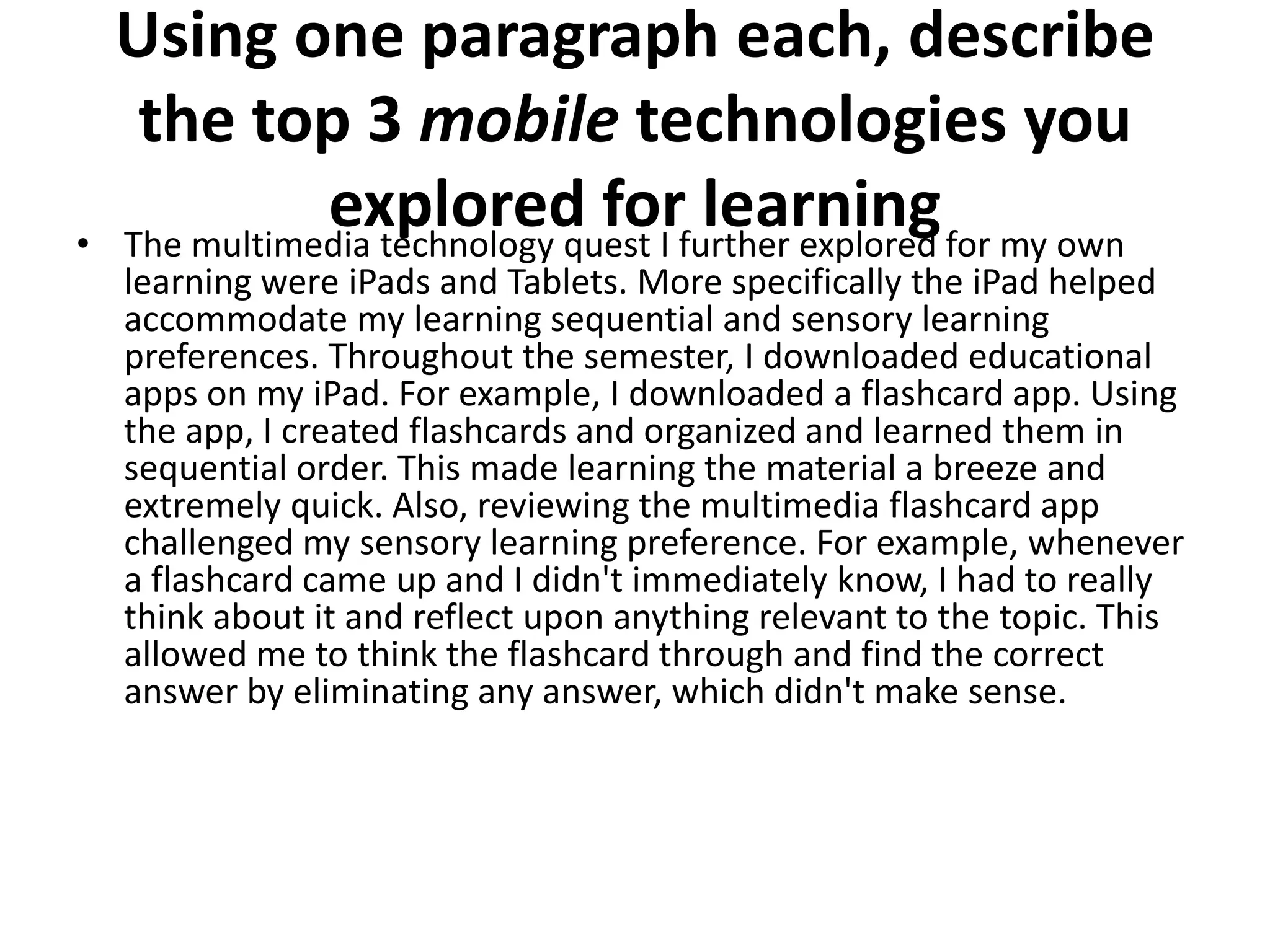 Multimedia interactive learning | PPT