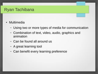 Multimedia:interactive learning presentation | ODP