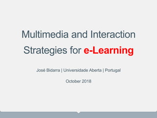 Multimedia and interaction strategies for e-learning | PPT