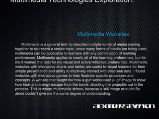 Multimedia learning synthesis | PPT