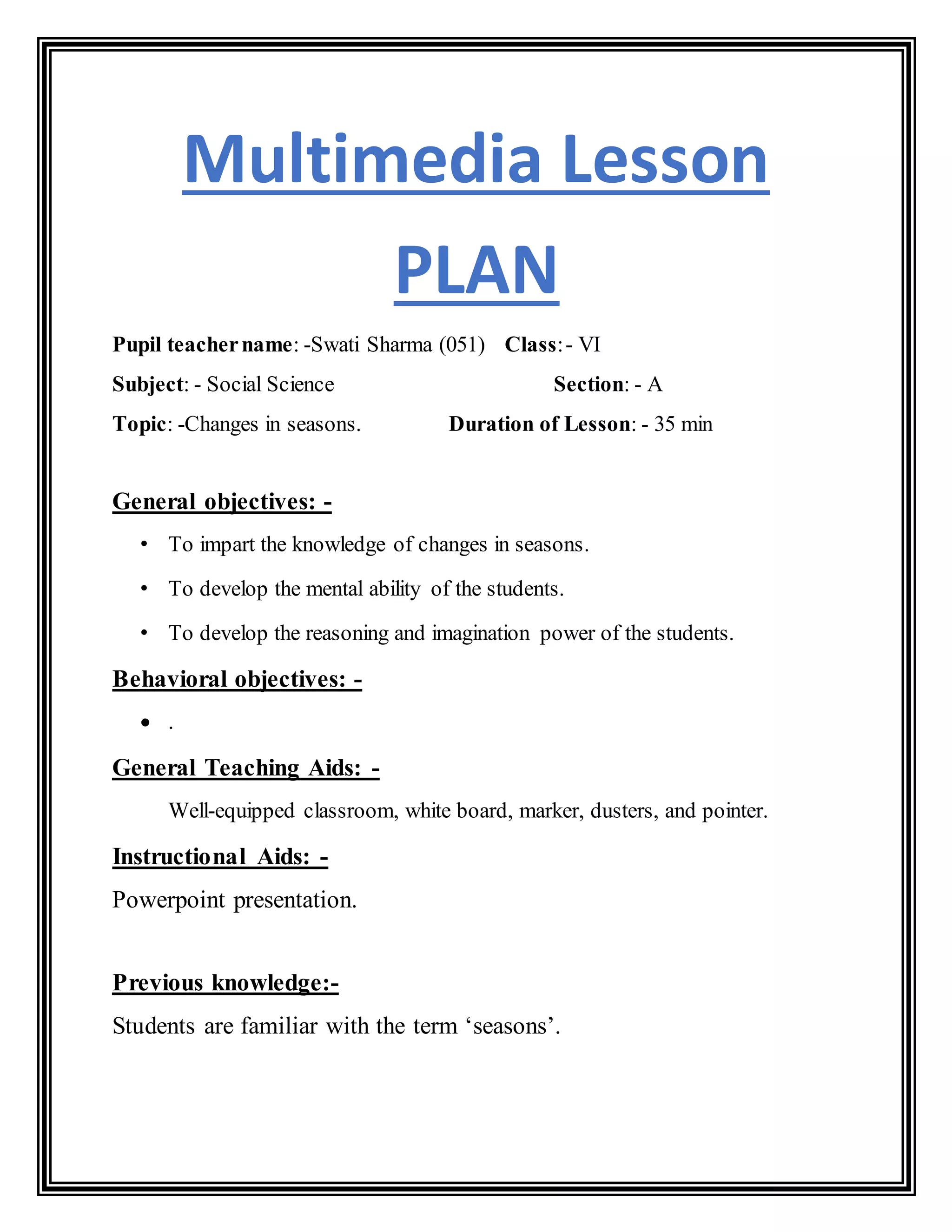 Multimedia lesson plan | DOCX