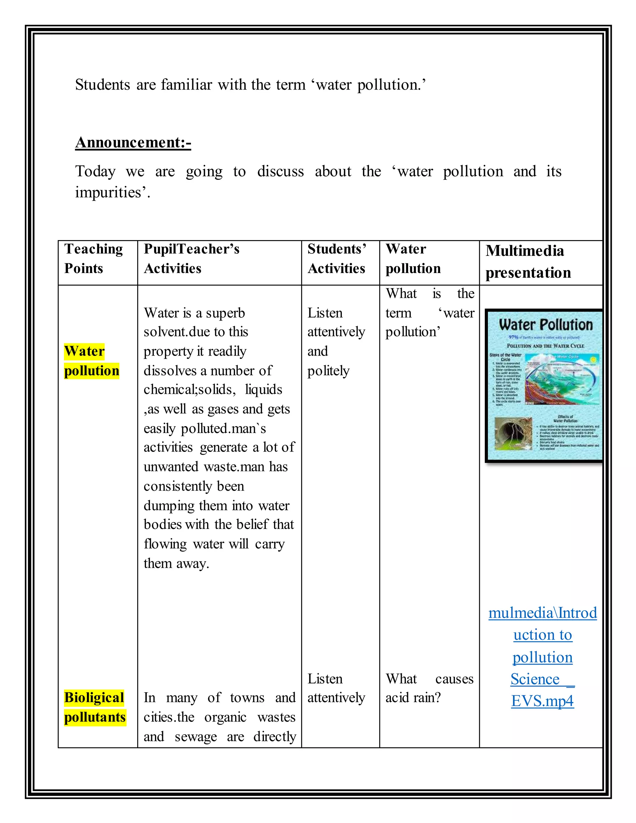 Multimedia lesson plan | PDF