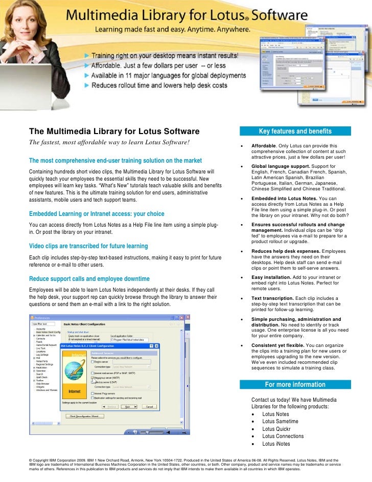 Multimedia Library For Lotus Software