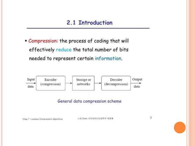 Multimedia lossless compression algorithms | PPT