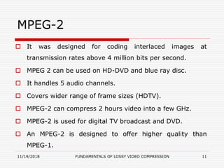 Multimedia lossy compression | PPT