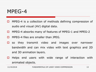 Multimedia lossy compression | PPT