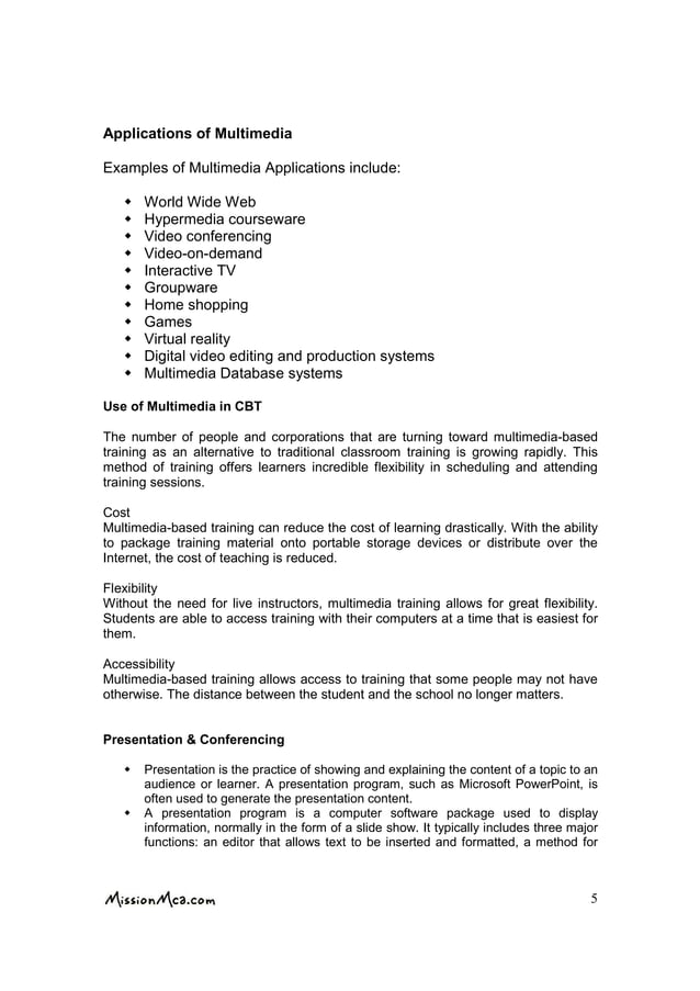 Multi media mca_sem5_notes | PDF