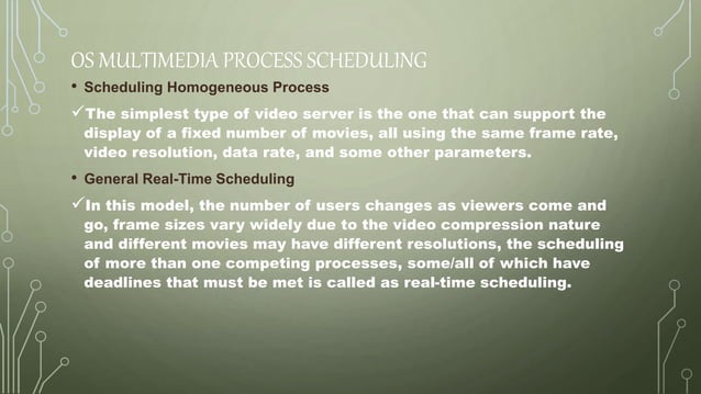 Multimedia operating system | PPTX | Operating Systems | Computer Software and Applications